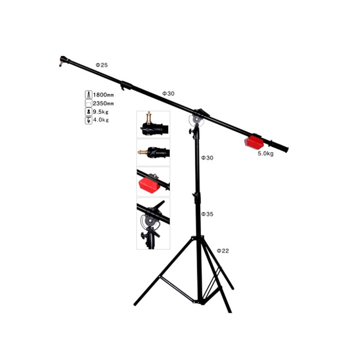 Heavy Duty Boom Stand with counter weight | Gopixelr