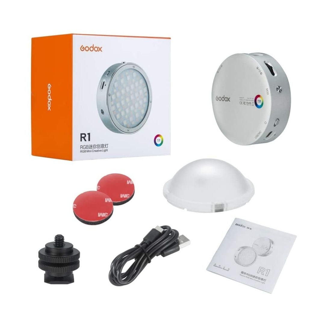 Godox R1 Mini RGB LED Magnetic Light (Silver) | Gopixelr