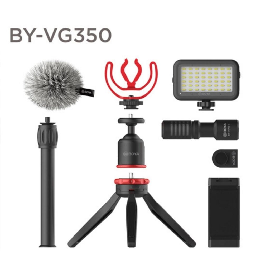 BOYA BY-VG350 Vlogger Kit Plus BY-MM1 Shotgun Microphone, LED