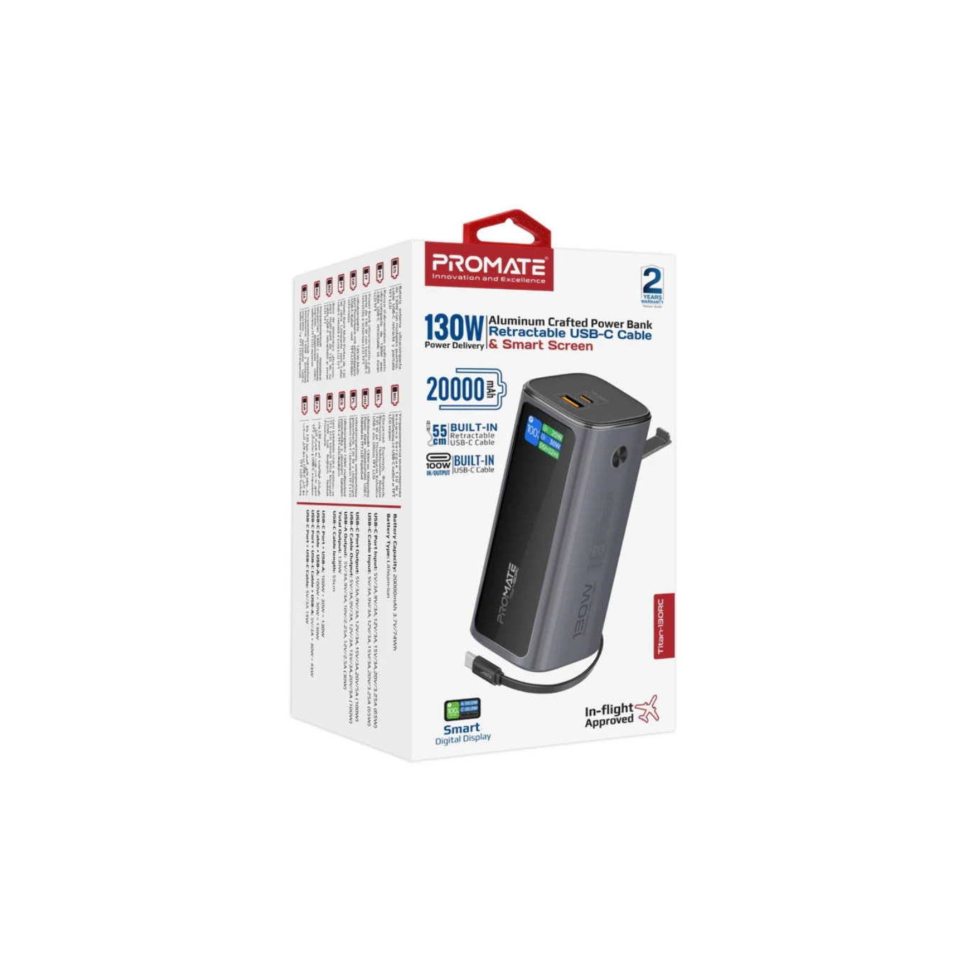 Promate Titan-130RC Ultra Compact 130W Power Bank USB-C