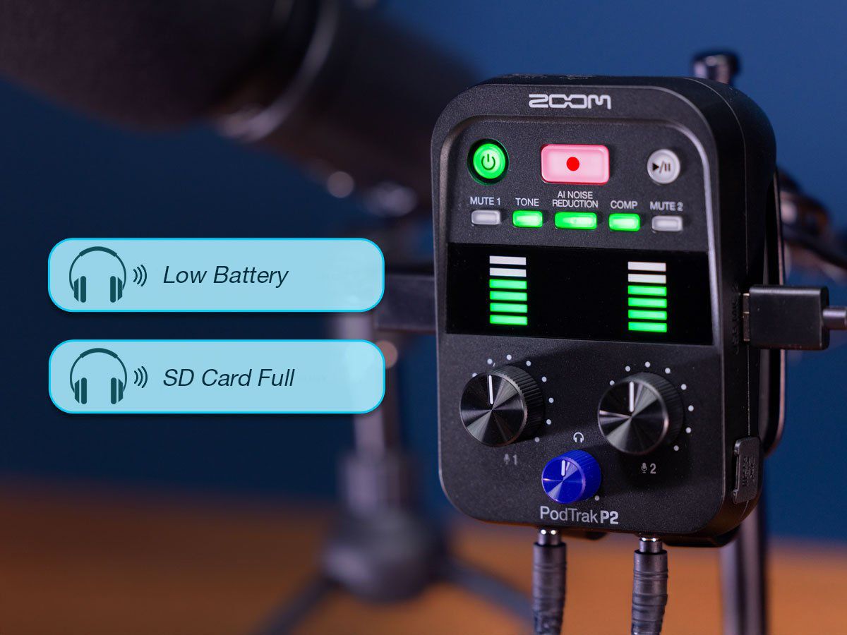 Zoom PodTrak P2 Dual USB Mic Recorder for Podcasters